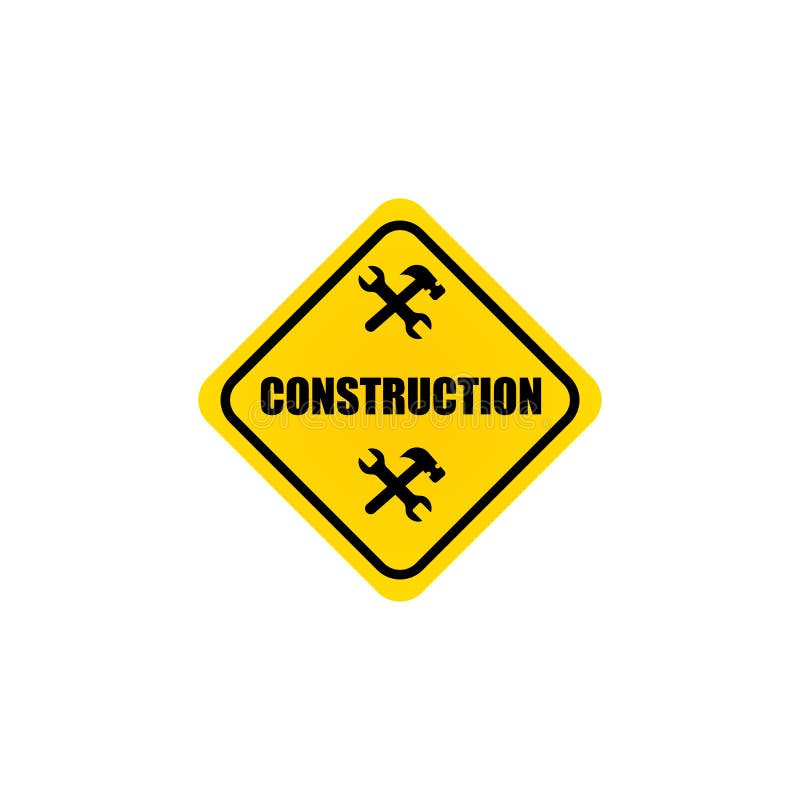 Caution of Under Construction Board Design Template Stock Vector ...