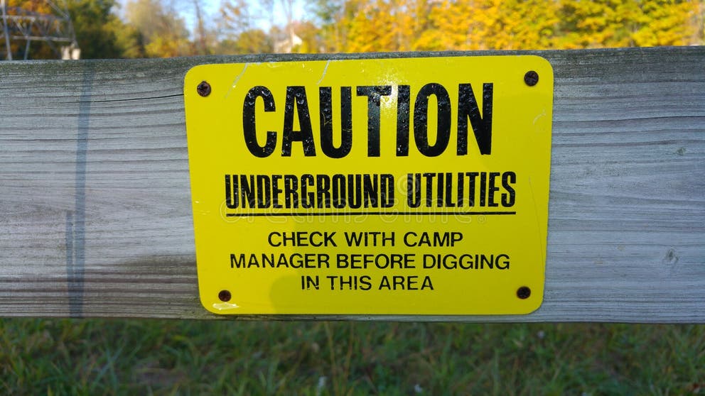Caution: Underground Utilities Stock Image - Image of utilities, people ...