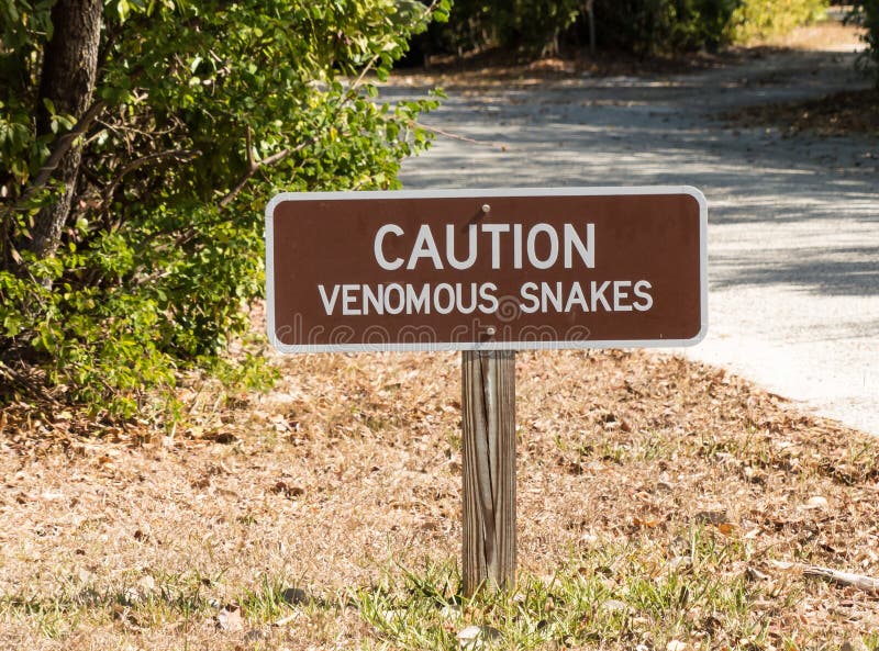 Caution Venomous Snakes Warning Sign Stock Image - Image of area ...