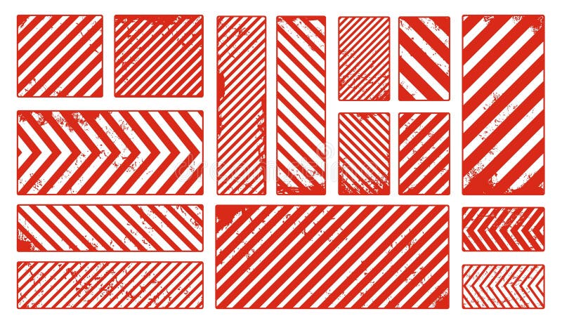 Caution and Warning Grunge Red Stripes and Frames Stock Vector ...
