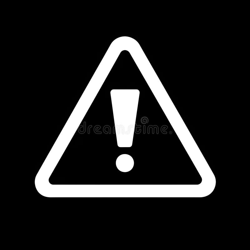 Caution Warning Sign with Exclamation Mark on a Black Background ...