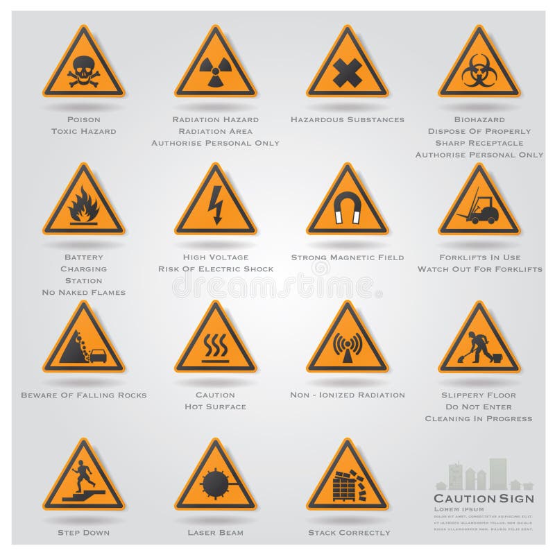Warning sign stock vector. Illustration of modern, caution - 42012707