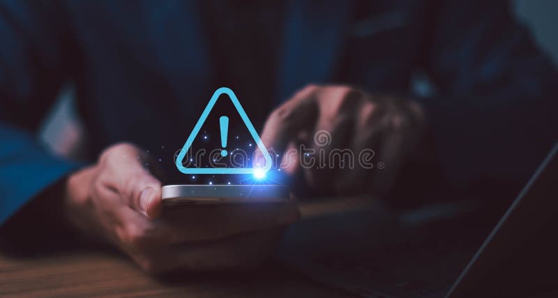 Caution Warning Sign Indicates a Potential Error Danger in the Digital ...