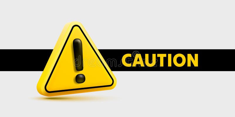 Caution Warning Sign, Problem Message Mark, Danger Icon 3d. Vector ...