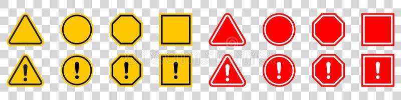 Caution Warning Signs Set. Exclamation Marks Stock Vector ...
