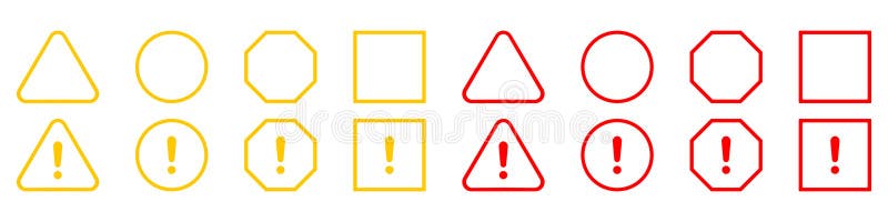 Caution Warning Signs Set. Exclamation Marks Stock Vector ...