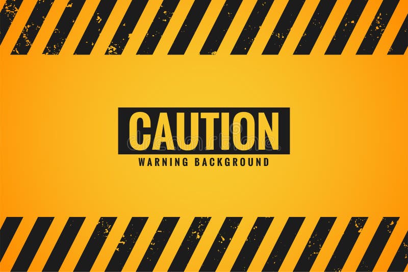Caution Warning Yellow Background with Black Stripes Stock Vector ...