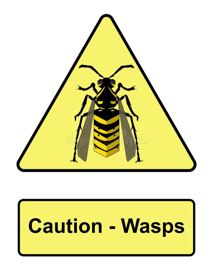 Caution Wasps Warning Poster. Vector Illustration Stock Vector ...