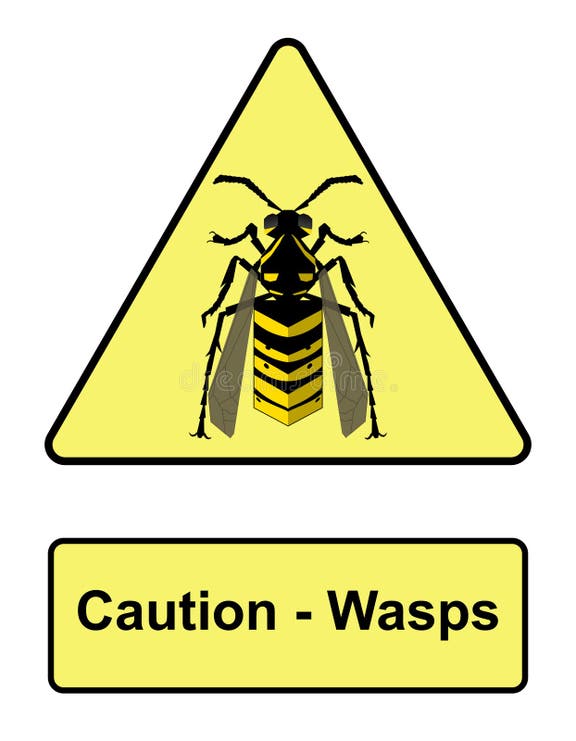 Caution Wasps Warning Poster. Vector Illustration Stock Vector ...