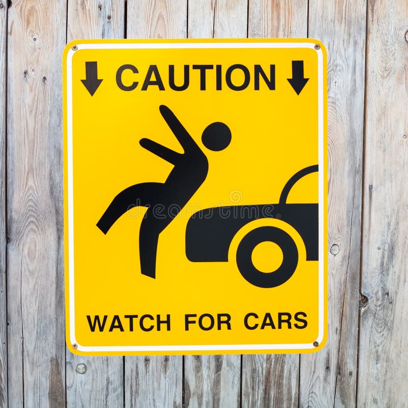 Caution, watch for cars stock photo. Image of road, attention - 37000810