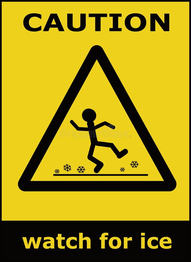Caution falling signs stock vector. Illustration of slippery - 4017282