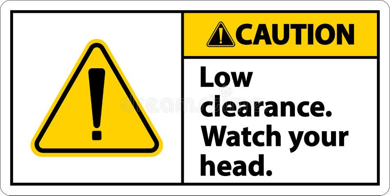 Caution Watch Your Head Sign on White Background Stock Vector ...