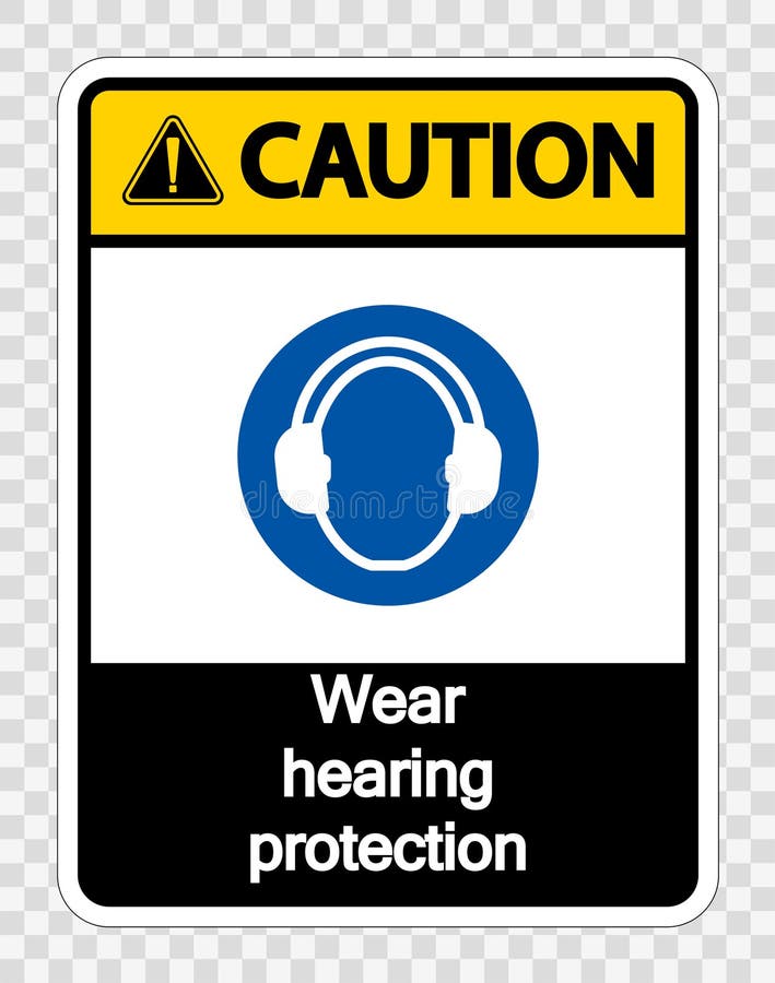 Symbol Caution Wear Hearing Protection on Transparent Background Stock ...