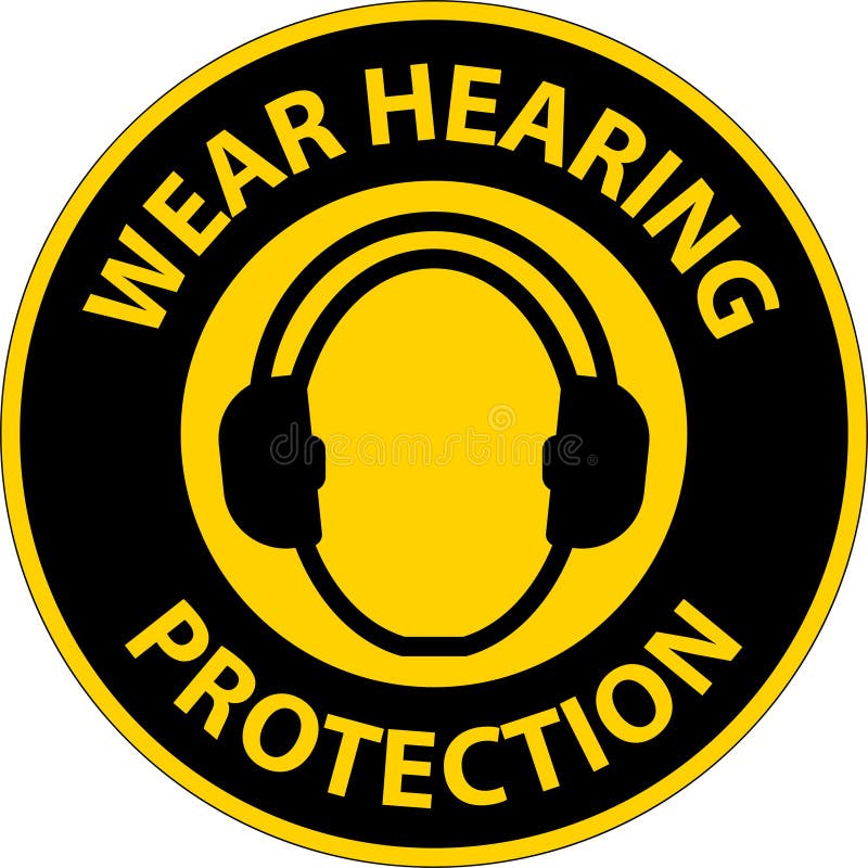 Hearing Protection Required Sign on White Background Stock Vector ...