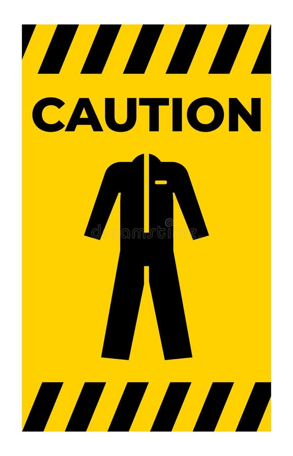 Caution Wear Protective Clothing Sign on White Background Stock Vector ...