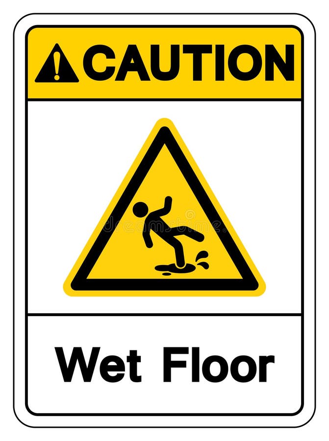 Caution Wet Floor Symbol Sign,Vector Illustration, Isolate on White ...