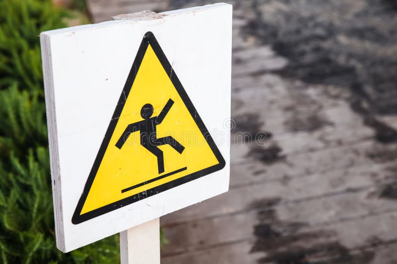 Caution Wet Floor, Triangle Warning Sign Stock Image - Image of yellow ...