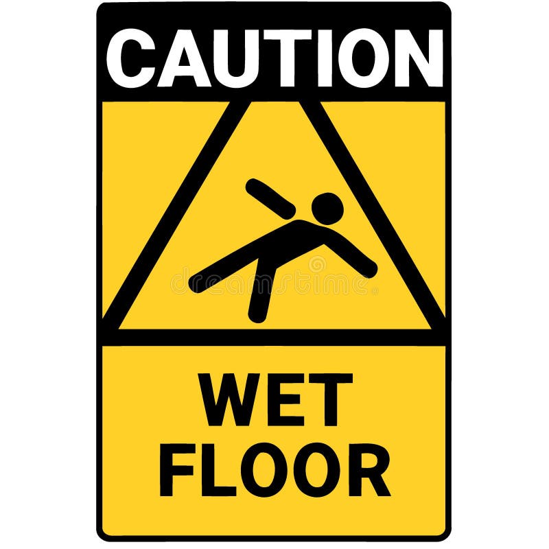 Caution Wet Floor Warning Sign Stock Vector - Illustration of icon ...