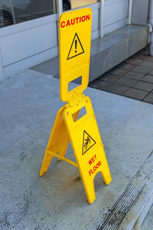 Caution Wet Floor stock image. Image of leaking, plastic - 246547831