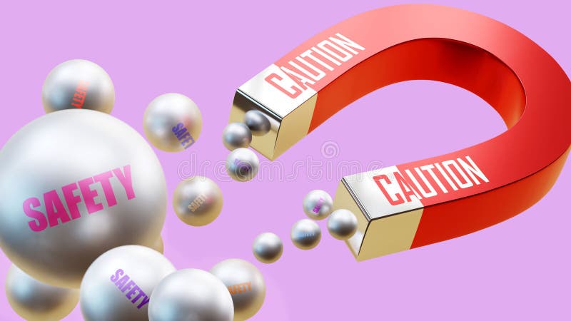 Caution Which Attracts Safety. a Magnet Metaphor in Which Caution is ...