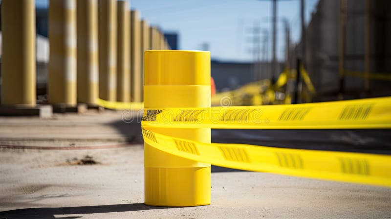 Caution yellow tape roll stock illustration. Illustration of alert ...