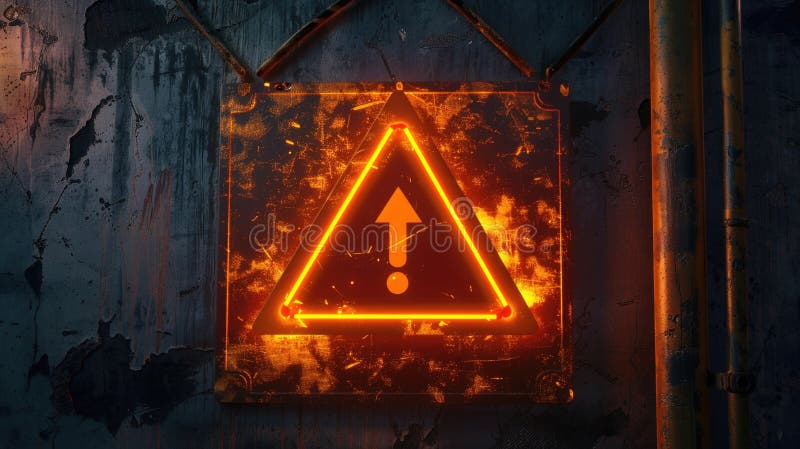 A Cautionary Sign Illuminated on a Wall, Suitable for Safety and ...