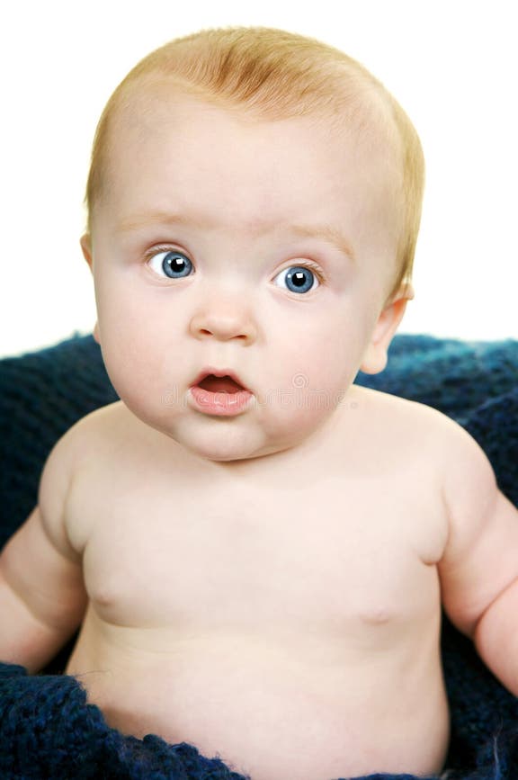 Cautious Baby Boy stock image. Image of child, lips, chubby - 6660039