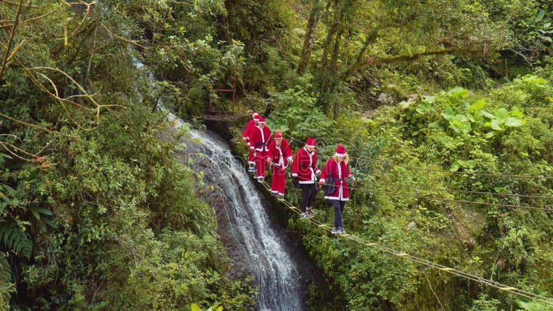 Cautious Elves Crossing Tiny Bridge Stock Video - Video of santa ...