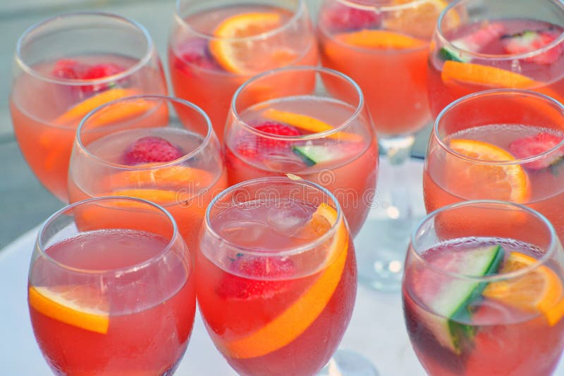 Cava Sparkling Wine and Fruit Stock Photo - Image of limes, slices ...