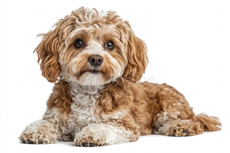 A Cavachon Dog Lounging, Cute and Playful, Pet Theme Stock Image ...