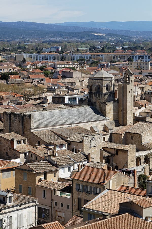 Cathedral in Cavaillon, France Stock Image - Image of wall ...