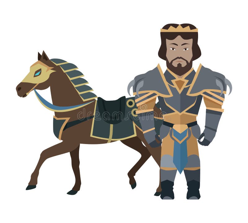Cavaliere Character Vector Illustration Di Fantasia Illustrazione ...