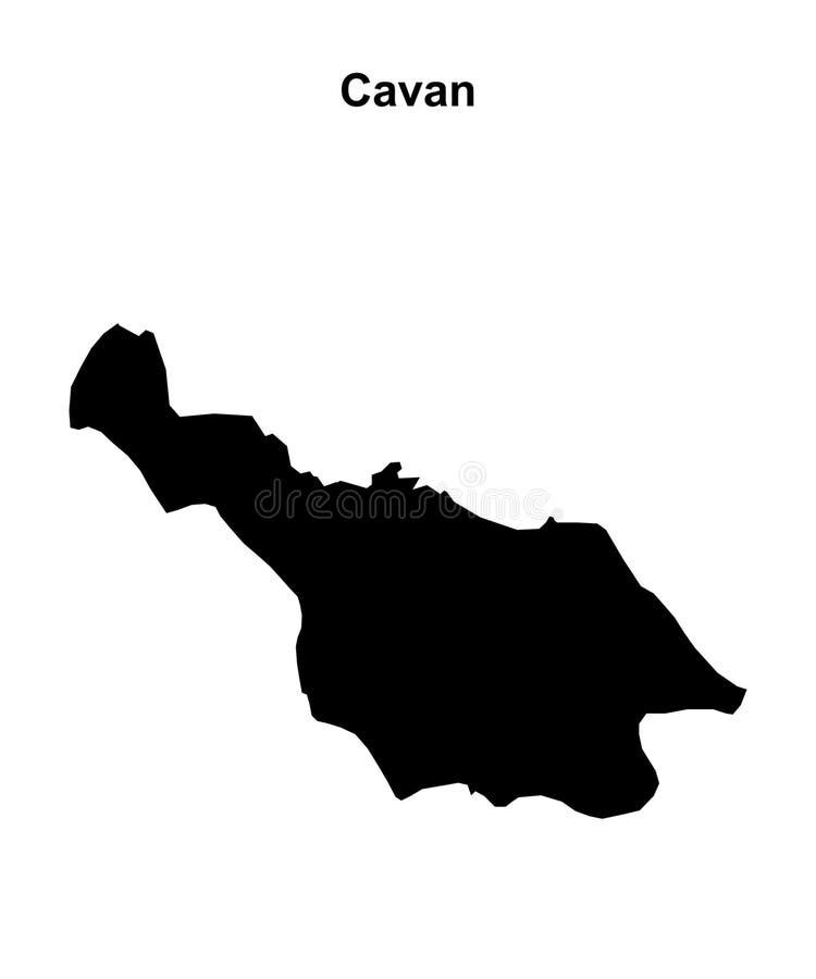 Cavan outline map stock vector. Illustration of counties - 360434536