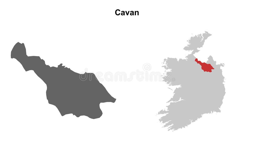 Cavan outline map stock illustration. Illustration of tourism - 378869611