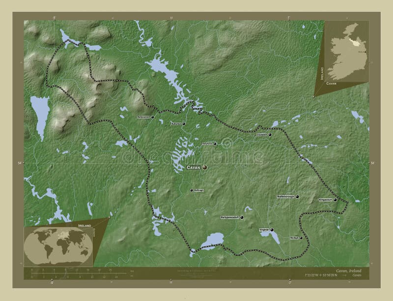 Cavan, Ireland. Wiki. Labelled Points of Cities Stock Illustration ...
