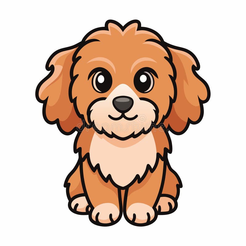 Cavapoo dog goes kawaii stock vector. Illustration of happy - 328285940