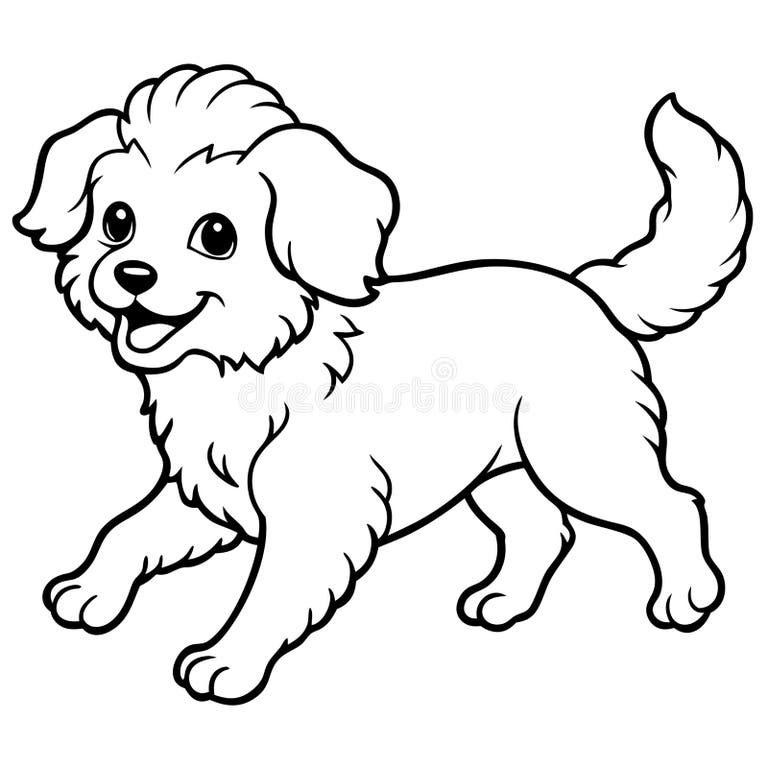 Cavapoo Dog Runs Icon Vector Stock Vector - Illustration of simple ...
