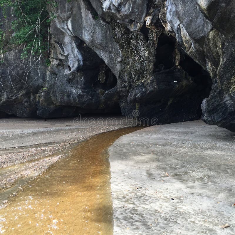 Cave stock image. Image of water, cave, stream, flow - 107529497