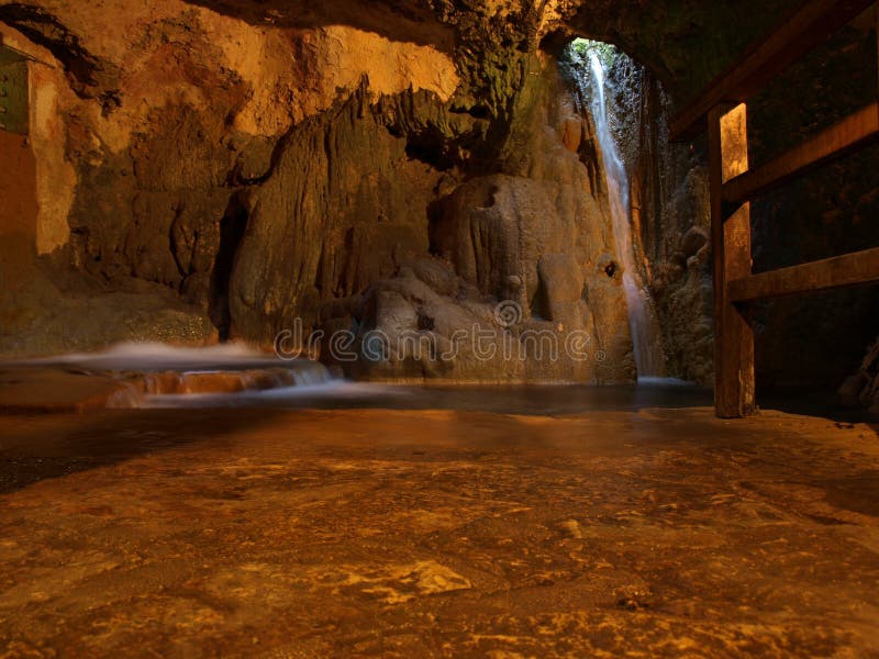 Nice Cave Island and Calm Ocean`s View Stock Image - Image of view ...