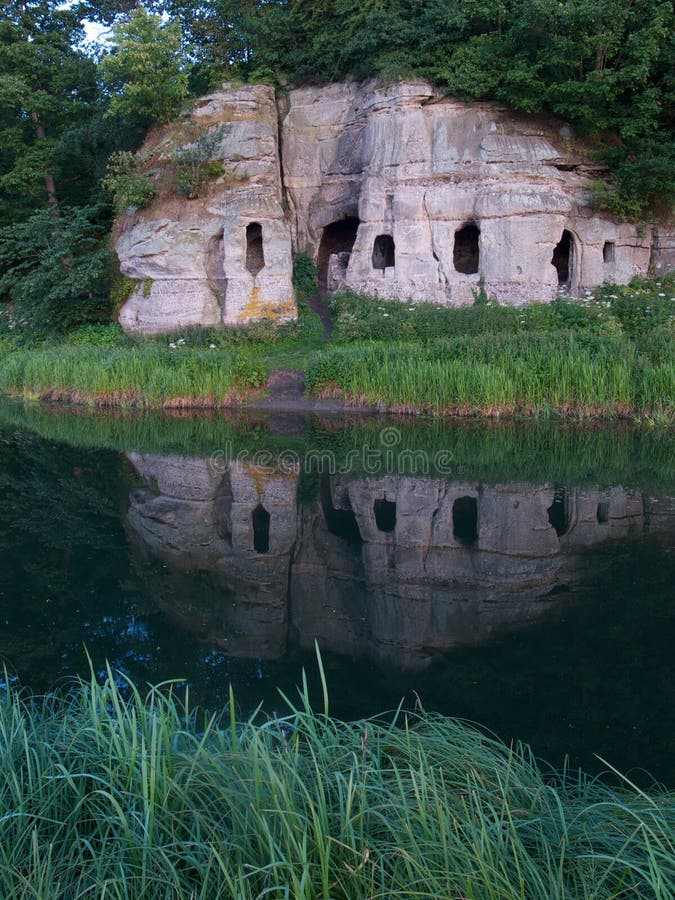 Cave stock image. Image of trees, reflections, rock, water - 19919667
