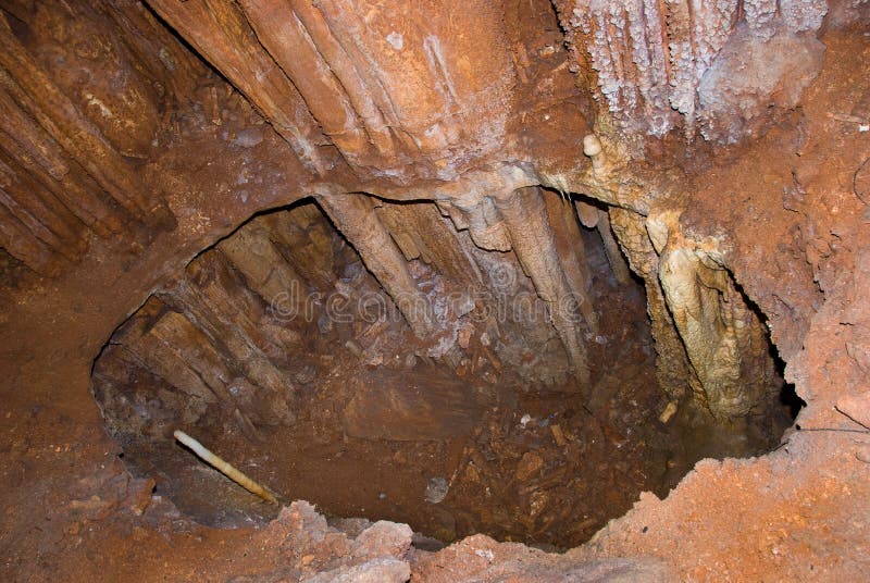 In a cave stock image. Image of cavern, calcium, speleology - 6613431