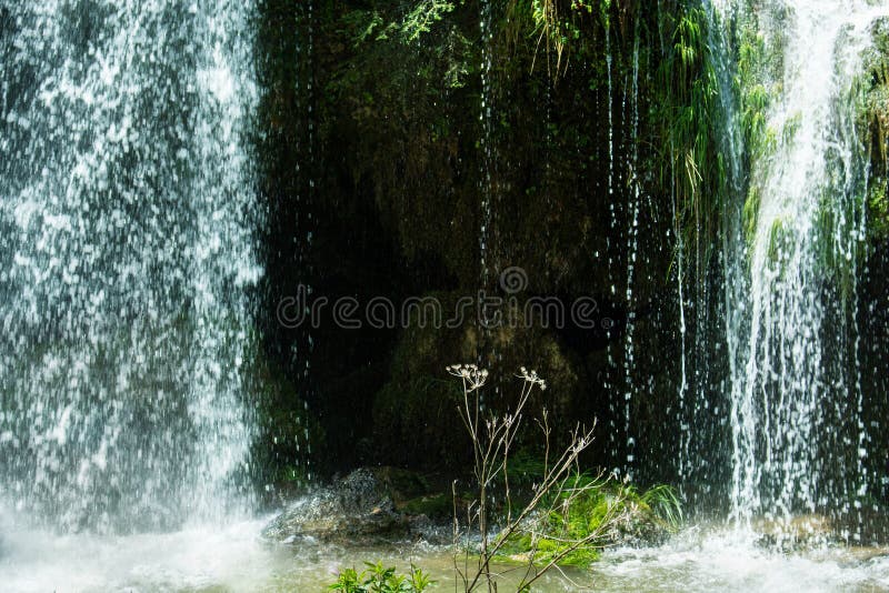 Cave Behind the Curtain of the Waterfall Stock Photo - Image of scenic ...