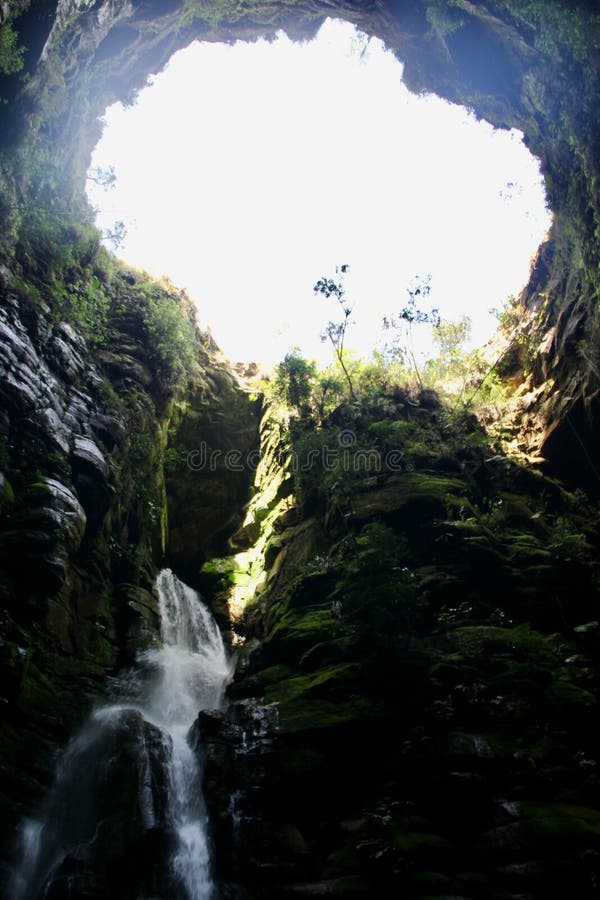 Cave Called Priest`s Hole and Natural Waterfall Stock Image - Image of ...