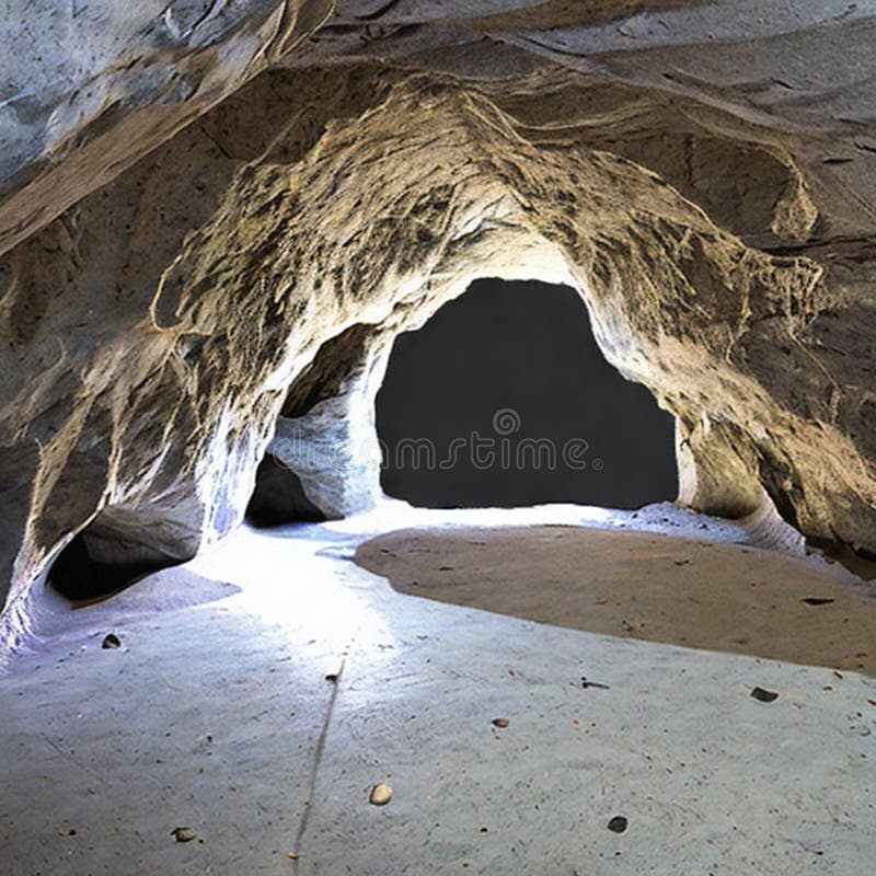 Cave in the Cave. Stone Wall of the Cave Stock Illustration ...