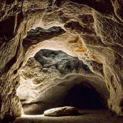 Cave in the Cave. Stone Wall of the Cave Stock Illustration ...