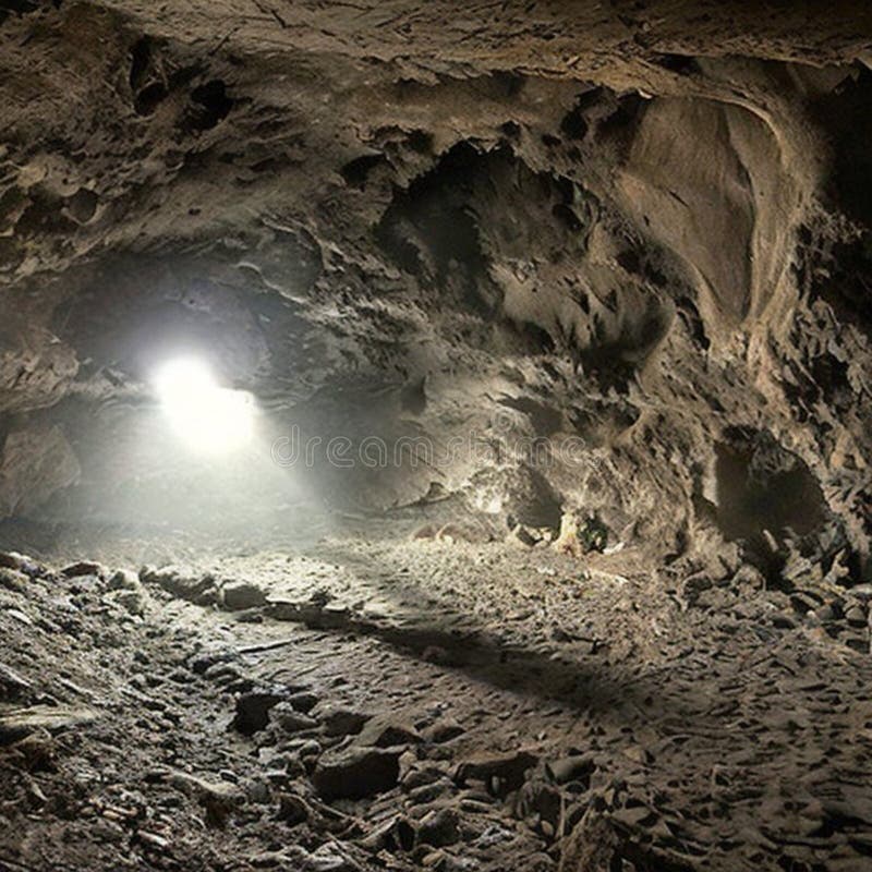 Cave in the Cave. Stone Wall of the Cave Stock Illustration ...