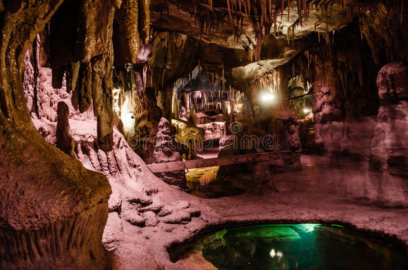 Cave / Cavern with Spring Water Stock Image - Image of curves, building ...