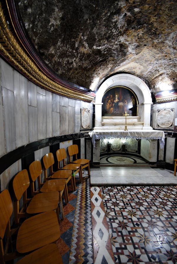 Cave in Church of St. John the Baptist Stock Photo - Image of prayer ...