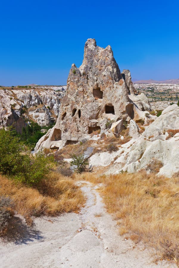 Uchisar Cave City in Cappadocia Turkey Stock Image - Image of outdoor ...
