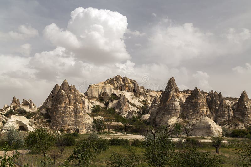 Cave city in Cappadocia stock image. Image of bizarre - 42251355